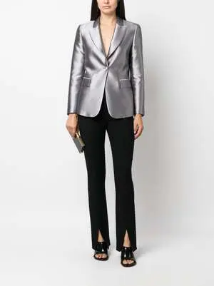 Alberta Ferretti Long-sleeved Satin Blazer