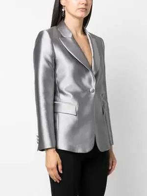 Alberta Ferretti Long-sleeved Satin Blazer