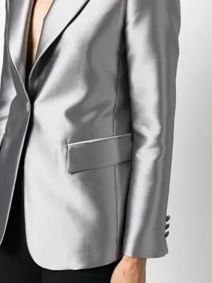 Alberta Ferretti Long-sleeved Satin Blazer