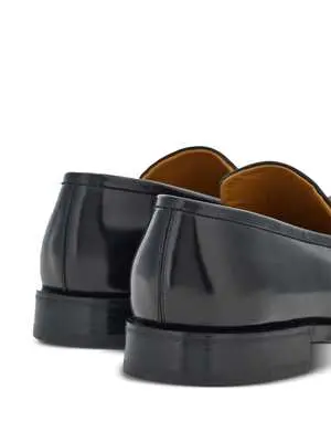 FERRAGAMO Gancini Leather Loafers - Black