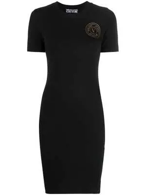Versace V-emblem T-shirt Dress - Black