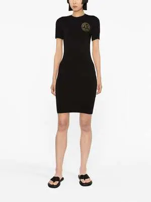 Versace V-emblem T-shirt Dress - Black