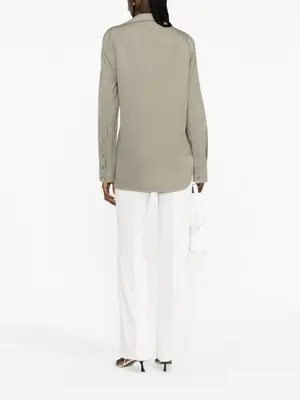 JIL SANDER Self-tie Wool Shirt - Green
