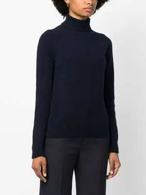 DRUMOHR Roll-neck Wool Jumper - Blue