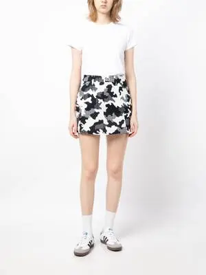 PEARLY GATES Camouflage-print Mini Skirt - Black