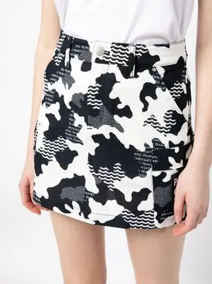 PEARLY GATES Camouflage-print Mini Skirt - Black