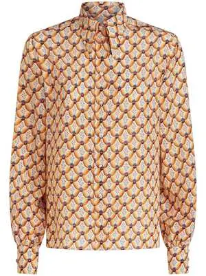 Etro Floral-print Silk Shirt - Brown