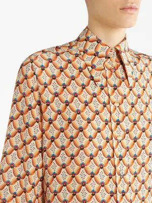 Etro Floral-print Silk Shirt - Brown