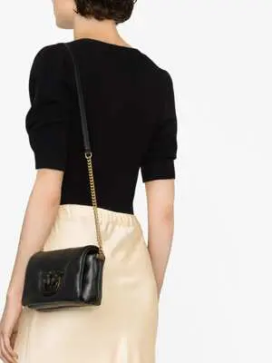 Pinko Love Click Puff Leather Shoulder Bag