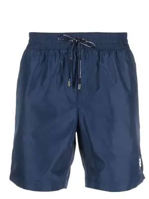 Dolce & Gabbana Logo-plaque Drawstring Swim Shorts - Blue