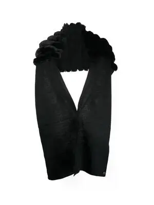 TWINSET Faux-fur Trim Scarf - Black
