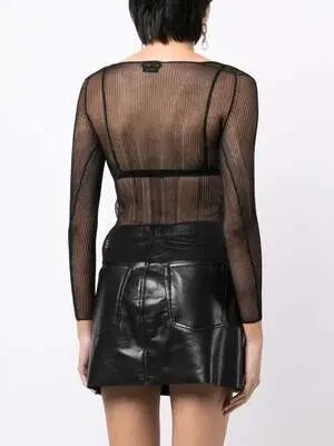 TOM FORD Sheer Ribbed Jersey Top