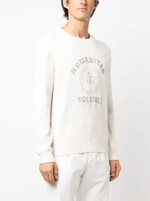 Brunello Cucinelli Logo-embroidered Cashmere Jumper