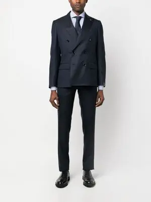FINAMORE 1925 Spread-collar Striped Shirt - Blue