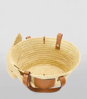 Loewe Small Woven Raffia Elephant Basket Tote