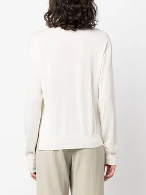 JIL SANDER Ribbed Crew Neck Jumper - White