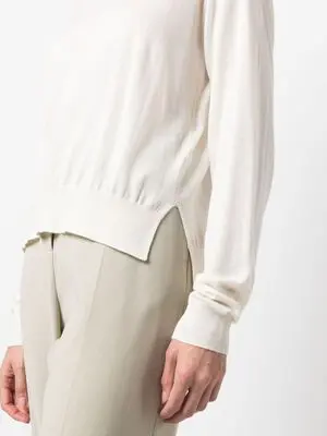 JIL SANDER Ribbed Crew Neck Jumper - White