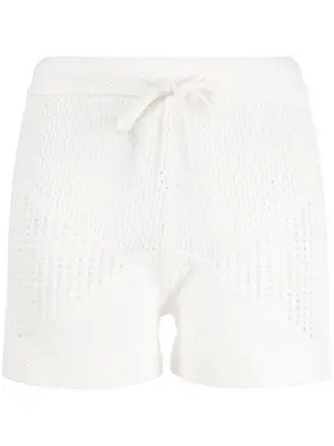 Zimmermann Raie Open-knit Shorts