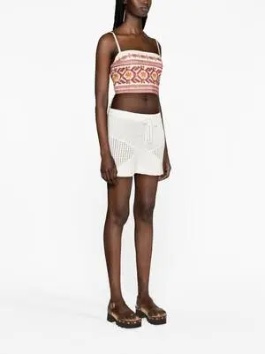 Zimmermann Raie Open-knit Shorts