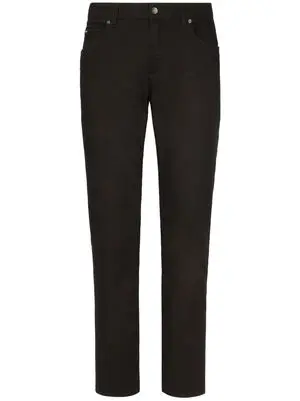 Dolce & Gabbana Logo-plaque Slim-fit Jeans - Black