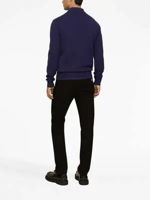 Dolce & Gabbana Logo-plaque Slim-fit Jeans - Black