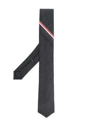 Thom Browne Rwb-stripe Wool Tie - Grey