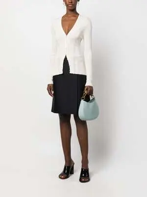 LANVIN Ribbed V-neck Cardigan