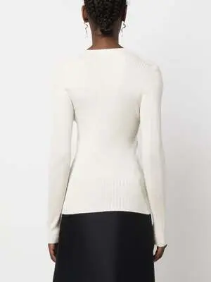 LANVIN Ribbed V-neck Cardigan