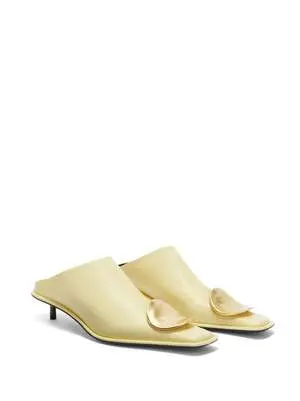 JIL SANDER Kitten-heel Plaque-detail Mules