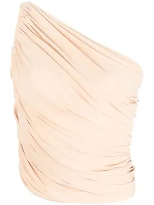 Norma Kamali Draped One-shoulder Top - Neutrals
