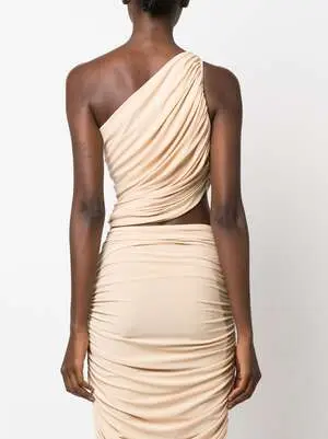 Norma Kamali Draped One-shoulder Top - Neutrals