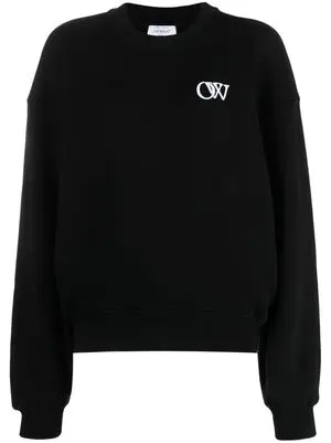 Off-White Off-White Logo-Print Cotton Sweatshirt Black White