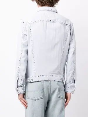 DIESEL® D-barcy Ripped Denim Jacket - Blue
