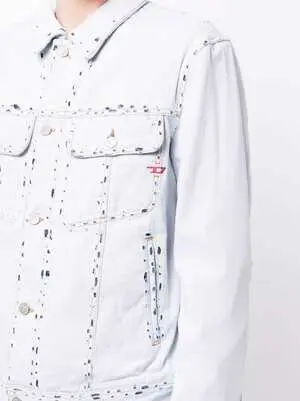 DIESEL® D-barcy Ripped Denim Jacket - Blue