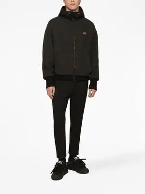 Dolce & Gabbana Hooded Zip-up Jacket - Black