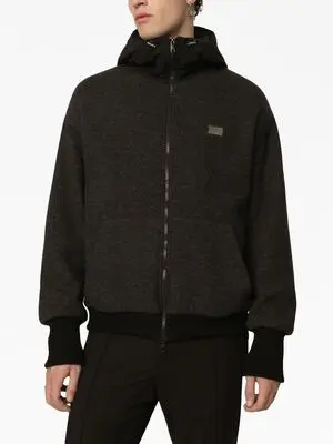 Dolce & Gabbana Hooded Zip-up Jacket - Black