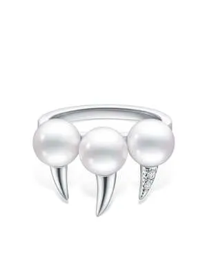 TASAKI 18kt White Gold Danger Fang Pearl And Diamond Ring - Silver