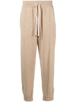Brunello Cucinelli Intarsia-knit Cashmere Track Pants