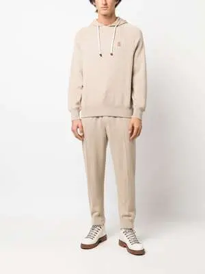 Brunello Cucinelli Intarsia-knit Cashmere Track Pants