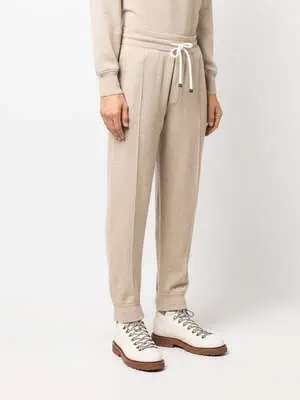 Brunello Cucinelli Intarsia-knit Cashmere Track Pants