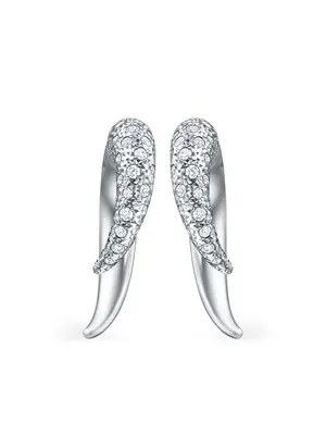 TASAKI 18kt White Gold Collection Line Danger Horn Diamond Earrings