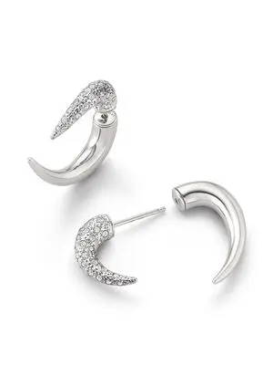 TASAKI 18kt White Gold Collection Line Danger Horn Diamond Earrings