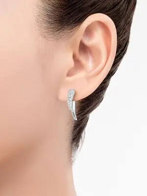 TASAKI 18kt White Gold Collection Line Danger Horn Diamond Earrings