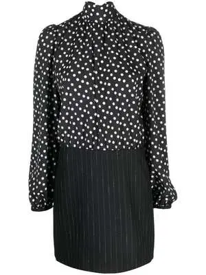 MSGM Hybrid Polka-dot Mini Dress