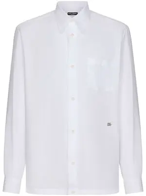 Dolce & Gabbana Long-sleeved Button-up Linen Shirt