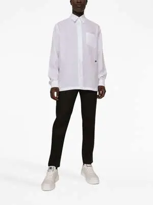 Dolce & Gabbana Long-sleeved Button-up Linen Shirt