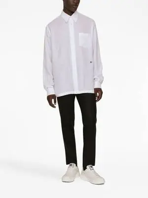 Dolce & Gabbana Long-sleeved Button-up Linen Shirt