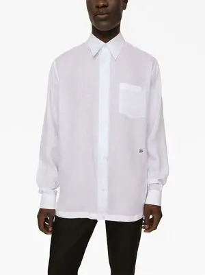 Dolce & Gabbana Long-sleeved Button-up Linen Shirt