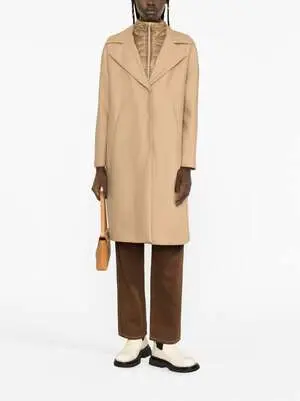 Herno Padded-collar Single-breasted Coat - Neutrals