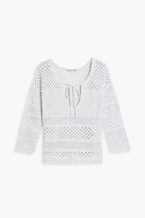Autumn Cashmere Openknit Cotton Sweater - Light Gray